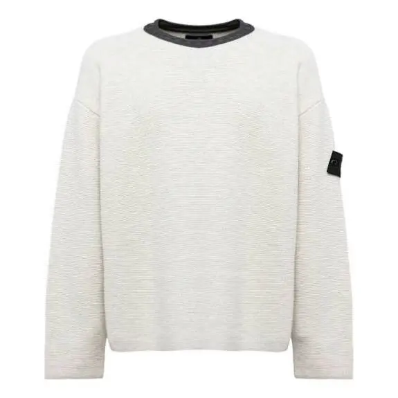 Stone Island Contrast Collar Crew Knit - White