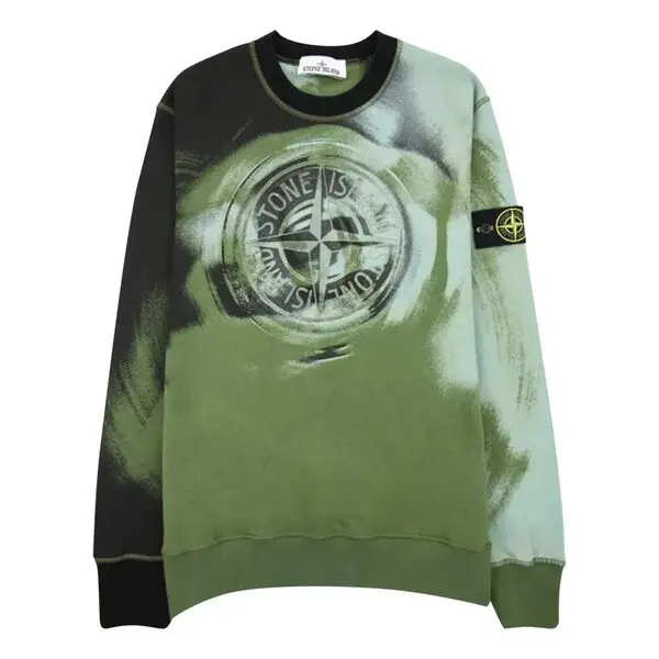 Stone Island Crewneck Sweatshirt With Graphic Print - Olive