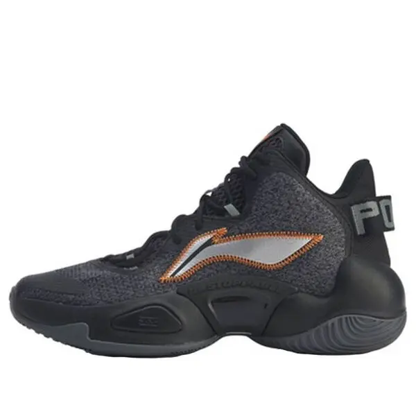 LI-NING Power 6 Premium Mid Top Athletic Sneakers - Black/silver