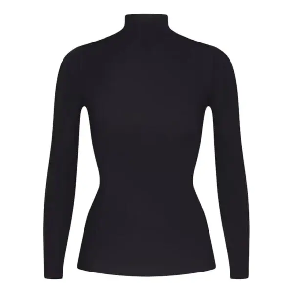 Nike X Skims Weightless Layers Mock-neck Long-sleeve Top - Obsidian