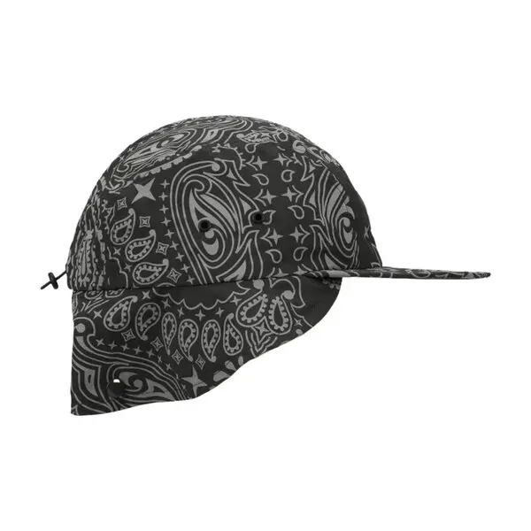 Supreme Reflective Bandana Sunshield Camp Cap - Black
