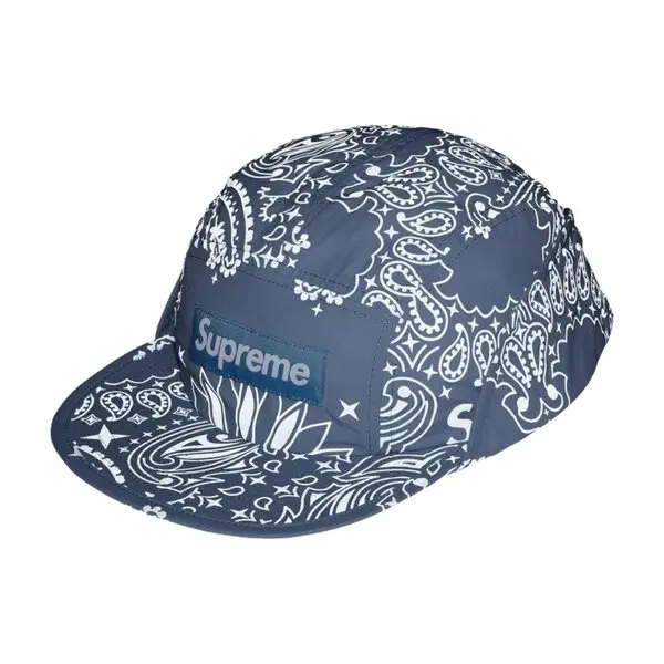 Supreme Reflective Bandana Sunshield Camp Cap - Light Blue