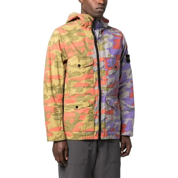 Stone Island Hooded Camouflage Jacket