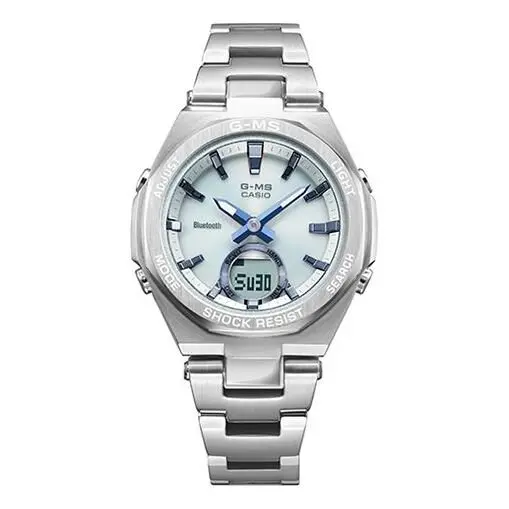 Casio Baby-g Silver Watch With Bluetooth And Solar Energy - Blue