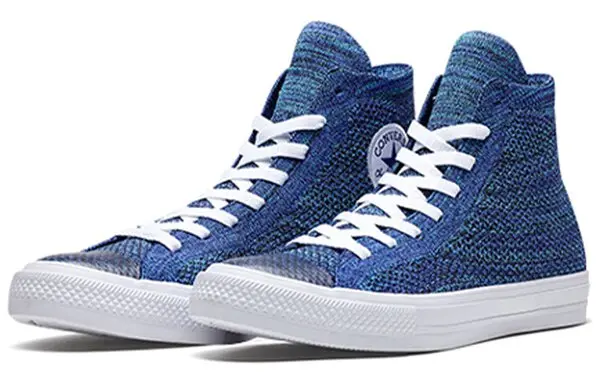 CONVERSE X Nike Chuck Taylor All Star Flyknit High Top Sneakers - Blue/white