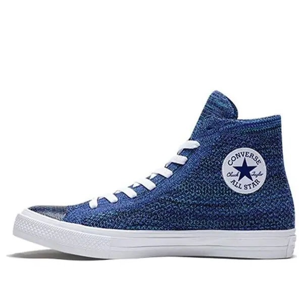 CONVERSE X Nike Chuck Taylor All Star Flyknit High Top Sneakers - Blue/white