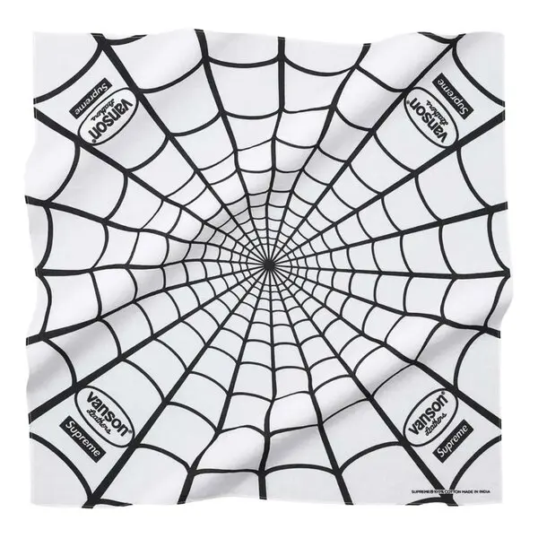 Supreme X Vanson Leathers Spider-man Bandana - White