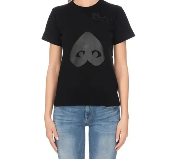 Play Comme Des Garcon Upside Down Three Hearts Tee