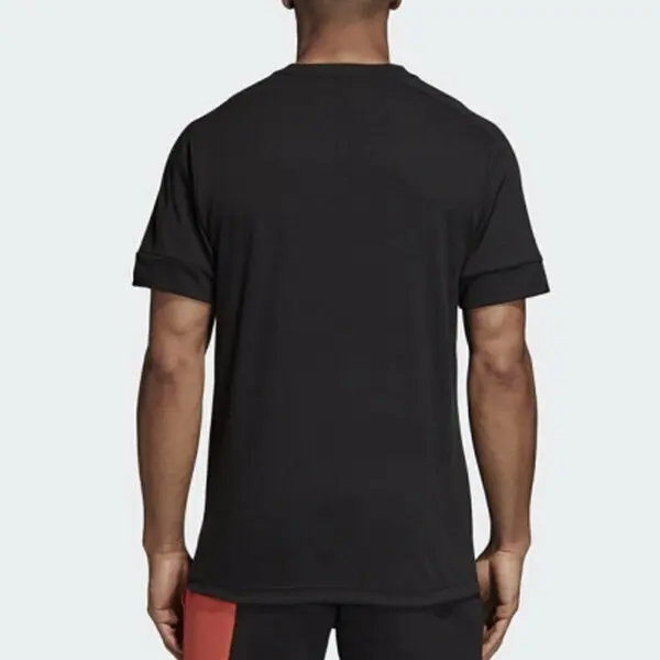 Adidas Large Logo Printing Round Neck Pullover Short Sleeve Black T-shirt