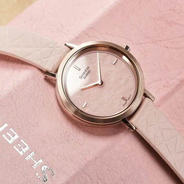 Casio Sheen Analog Watch With Leather Strap