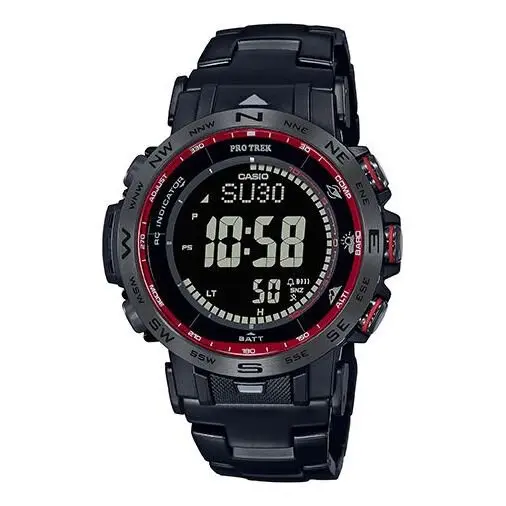 Casio Pro Trek Solar Powered Digital Watch - Blackred