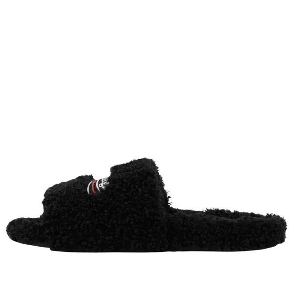 Balenciaga Furry Open Mule - Black