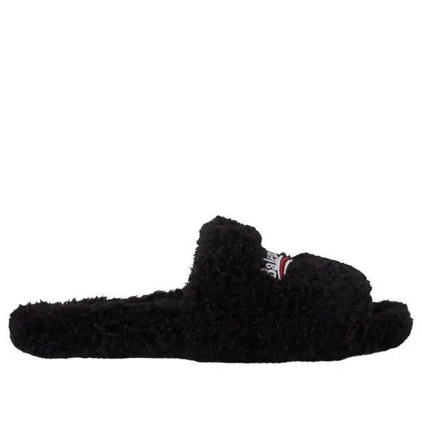 Balenciaga Furry Open Mule - Black