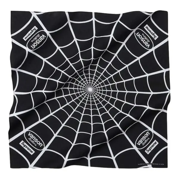 Supreme X Vanson Leathers Ss26 Spider-man Bandana - Black