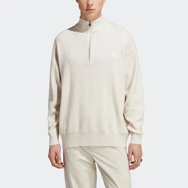 Adidas Originals Club Knit Half-zip Sweater - Beige