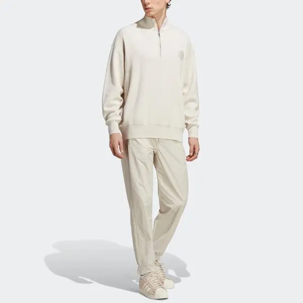 Adidas Originals Club Knit Half-zip Sweater - Beige