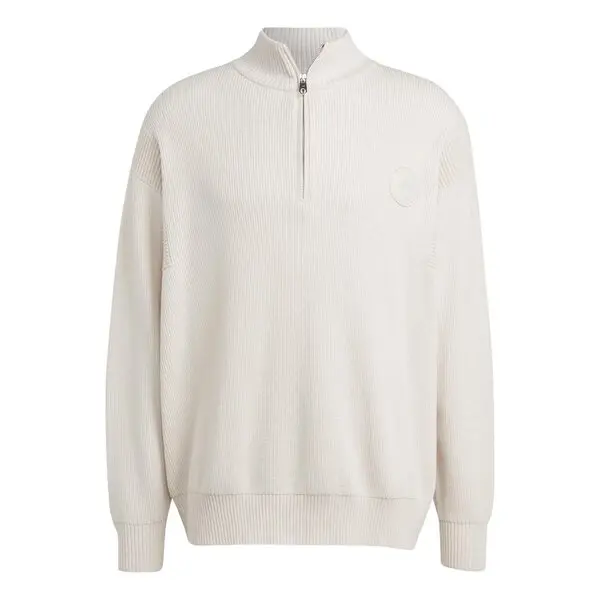 Adidas Originals Club Knit Half-zip Sweater - Beige
