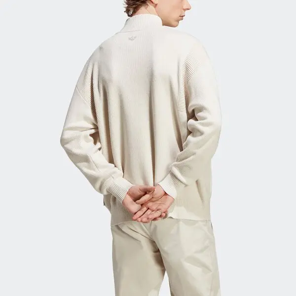 Adidas Originals Club Knit Half-zip Sweater - Beige