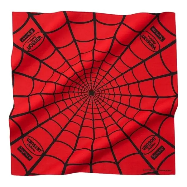 Supreme X Vanson Leathers Ss26 Spider-man Bandana - Red