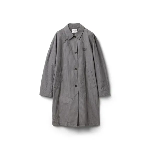 Miu Miu Single-breasted Gingham Check Trench Coat