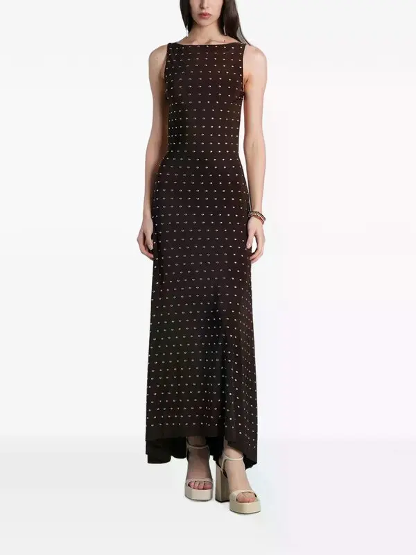 SIEDRES Embellished Open-back Dress - Brown