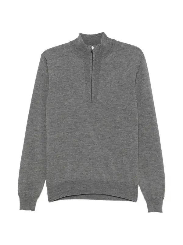 SERGIO MORETTI FIRENZE Quarter-zip Long-sleeve Polo Shirt