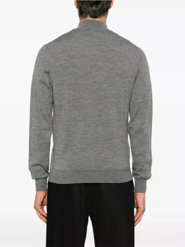 SERGIO MORETTI FIRENZE Quarter-zip Long-sleeve Polo Shirt