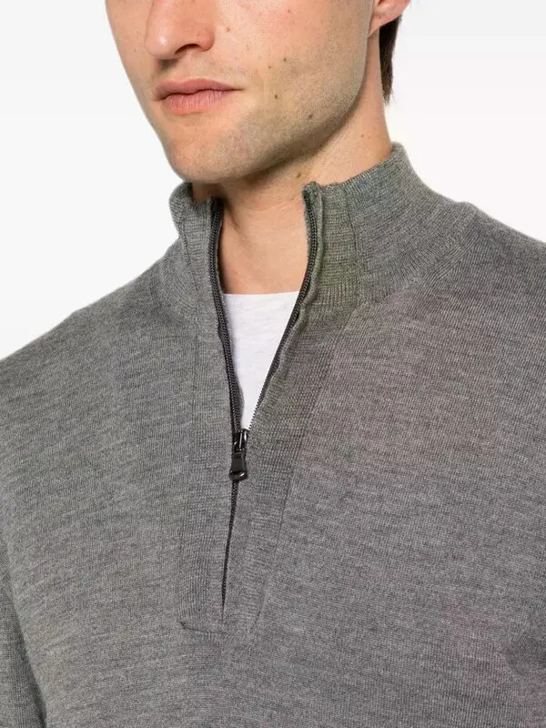 SERGIO MORETTI FIRENZE Quarter-zip Long-sleeve Polo Shirt