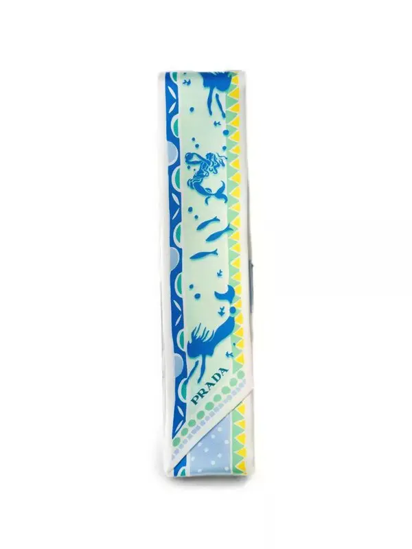 Prada Printed Silk Twill Skinny Scarf