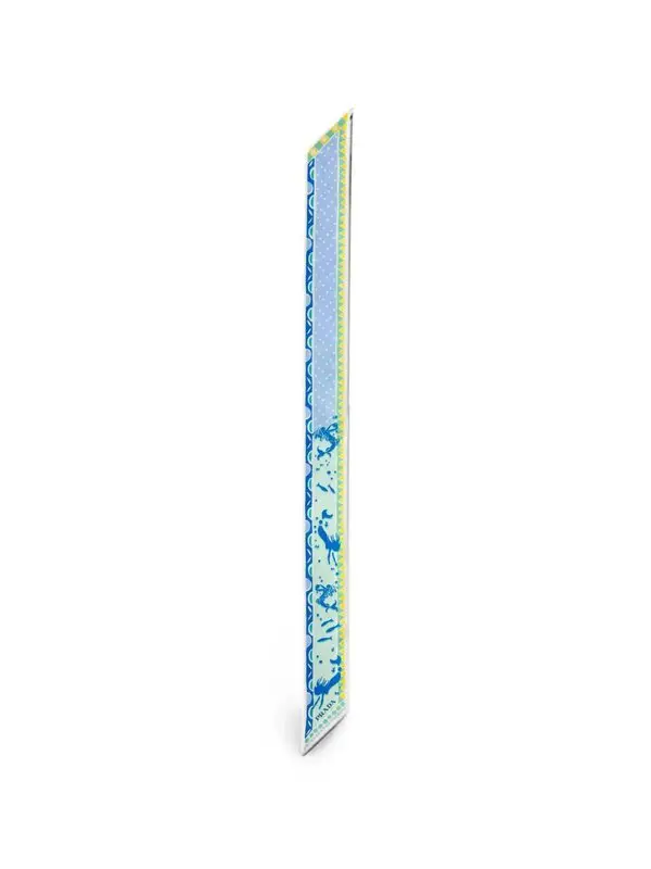Prada Printed Silk Twill Skinny Scarf