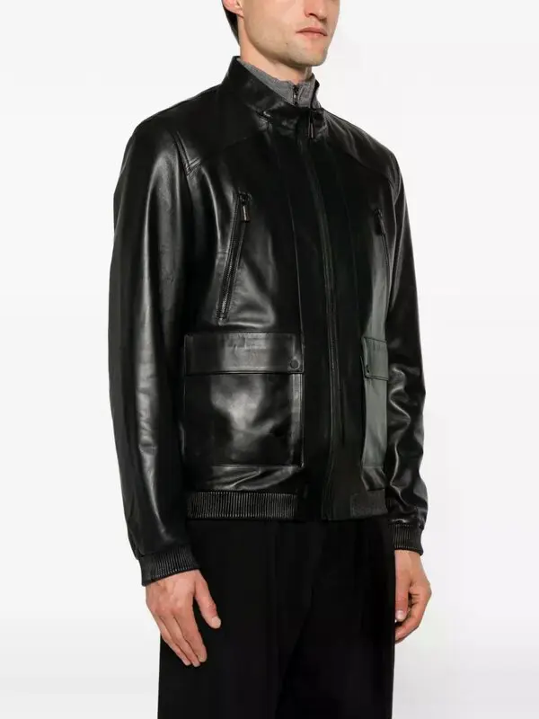 SERGIO MORETTI FIRENZE Zip-up Leather Jacket