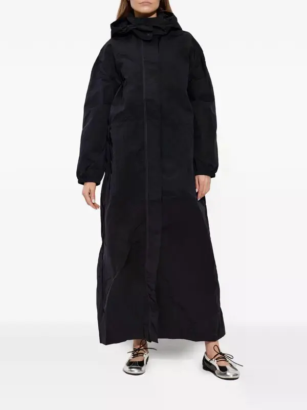 DIESEL® Hooded Crinkled Coat - Black