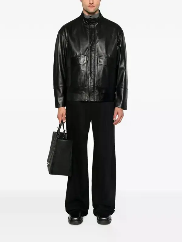 SERGIO MORETTI FIRENZE High-neck Leather Jacket