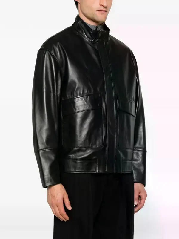 SERGIO MORETTI FIRENZE High-neck Leather Jacket