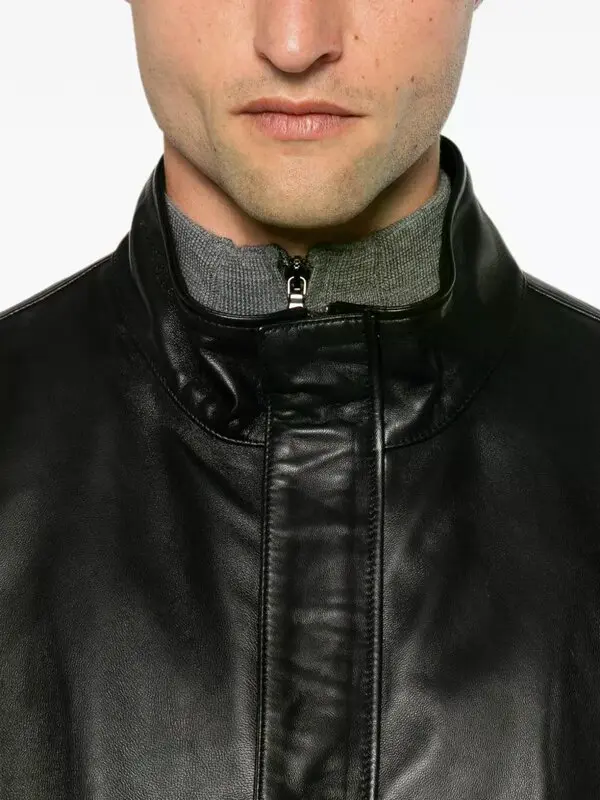 SERGIO MORETTI FIRENZE High-neck Leather Jacket