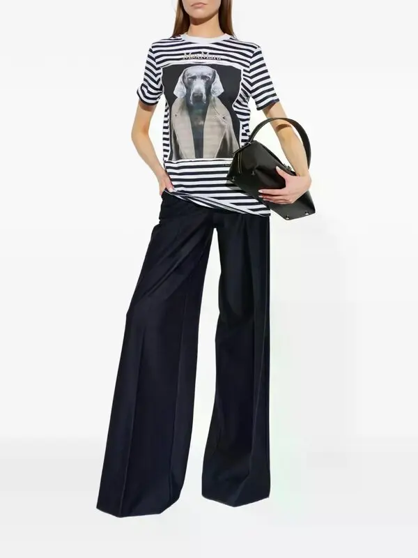 Max Mara Striped Graphic Print T-shirt