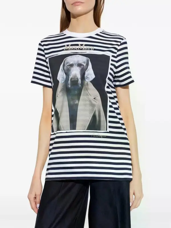 Max Mara Striped Graphic Print T-shirt