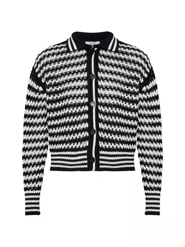 Max Mara Crochet Knit Cardigan - Black