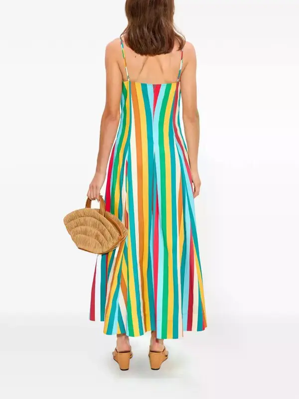 SIMONMILLER Astrid Stripe Print Midi Dress