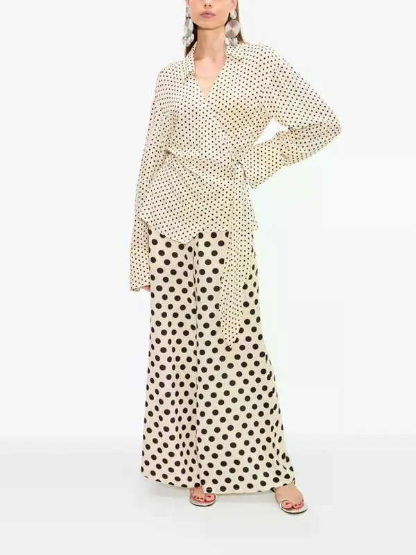SIMONMILLER Nella Polka Dot Wide-leg Trousers