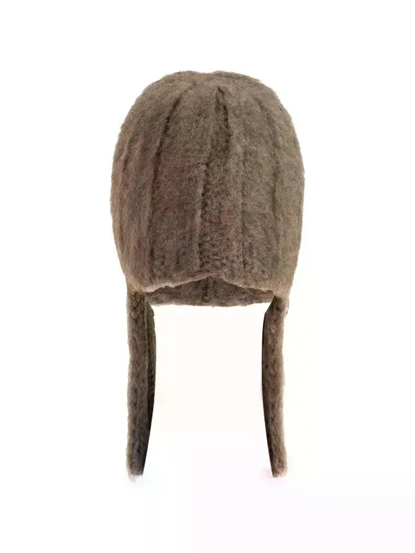 MAISON MARGIELA Ribbed Ear-flap Beanie Hat - Brown