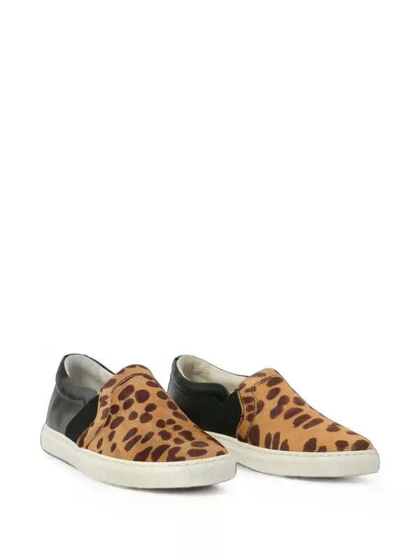 LANVIN Pull-on Leopard Print Sneakers - Black