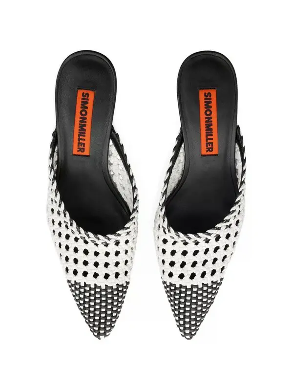 SIMONMILLER Gala Woven Heeled Mules - Black