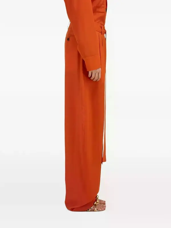 FERRAGAMO Barrel-leg Virgin Wool Trousers - Orange