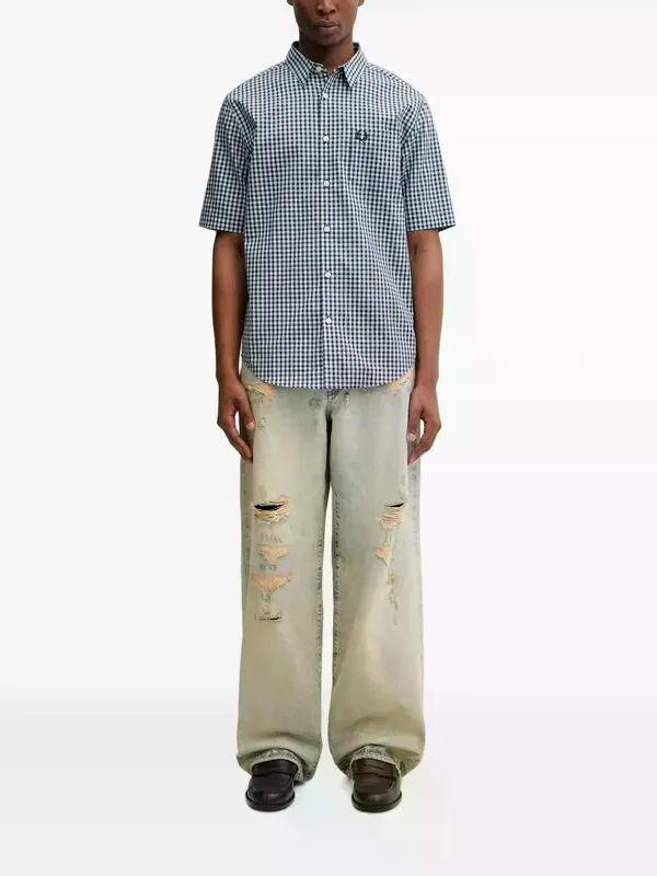 Fred Perry Gingham Embroidered-logo Shirt