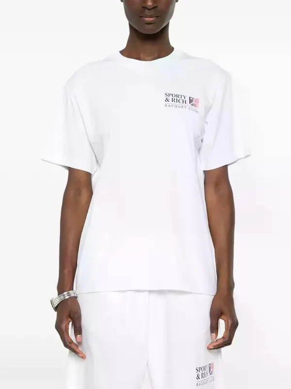 Sporty & Rich Logo Print Crewneck T-shirt
