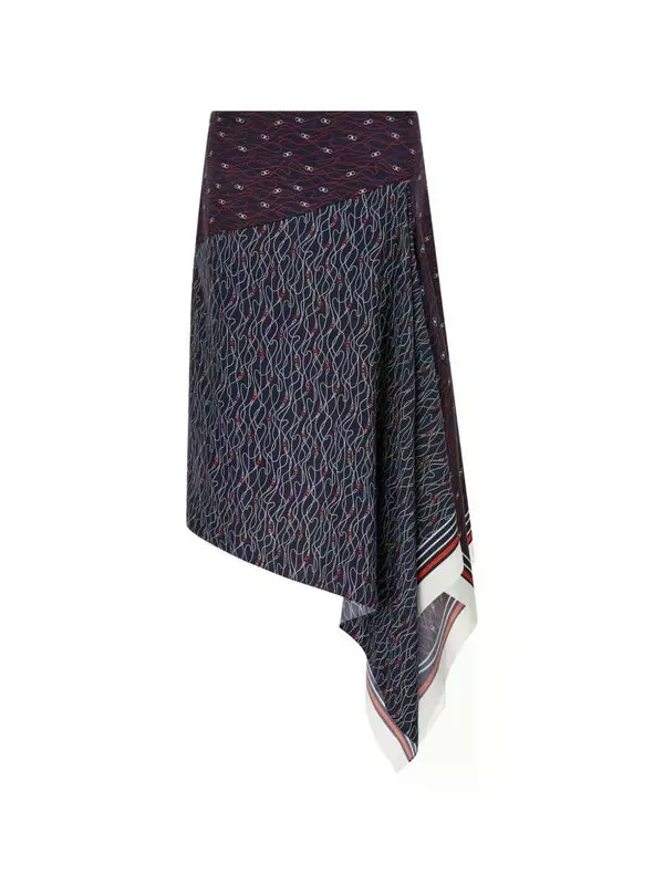FERRAGAMO Silk Handkerchief Skirt - Blue