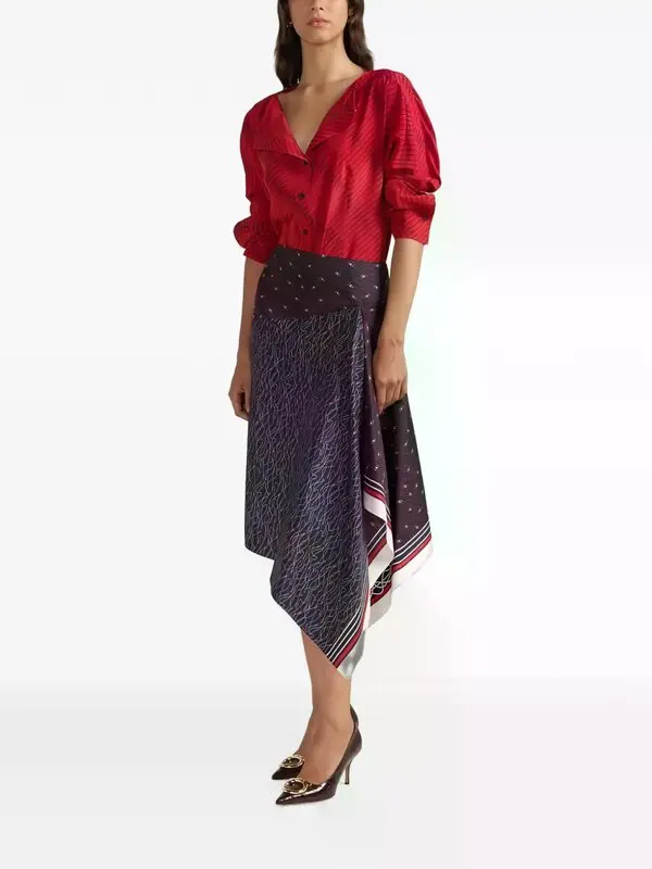 FERRAGAMO Silk Handkerchief Skirt - Blue