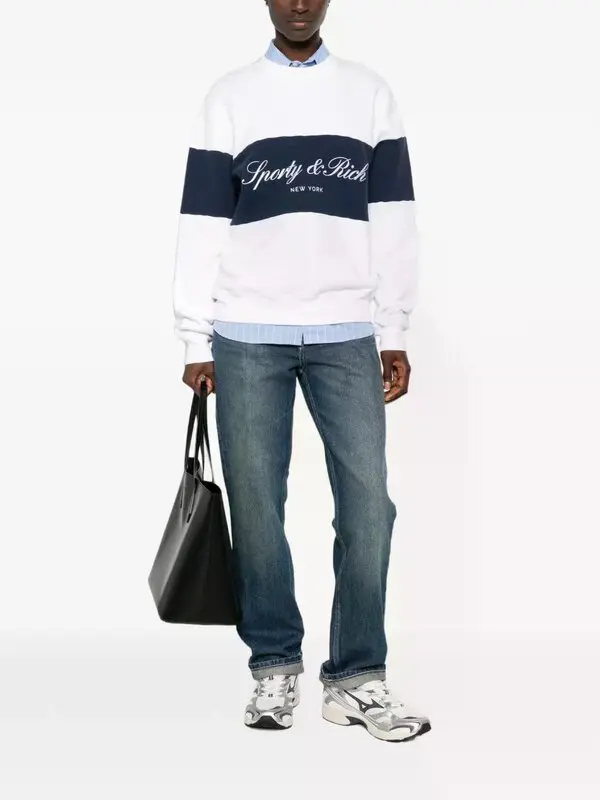 Sporty & Rich Signature Logo-embroidered Sweatshirt - White