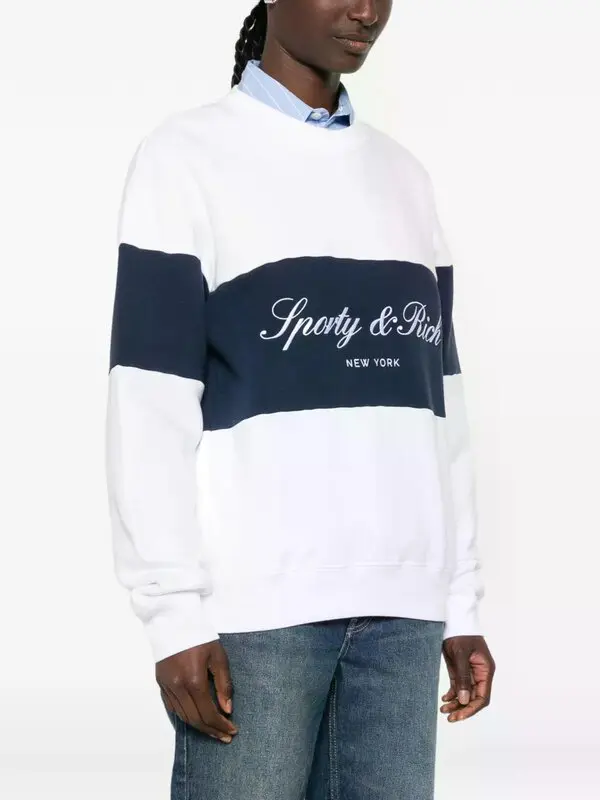 Sporty & Rich Signature Logo-embroidered Sweatshirt - White